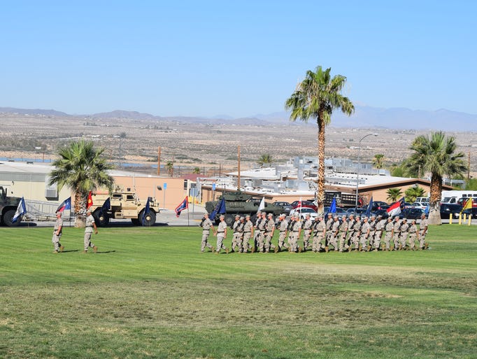 Change of command ceremony at Twentynine Palms Marine base