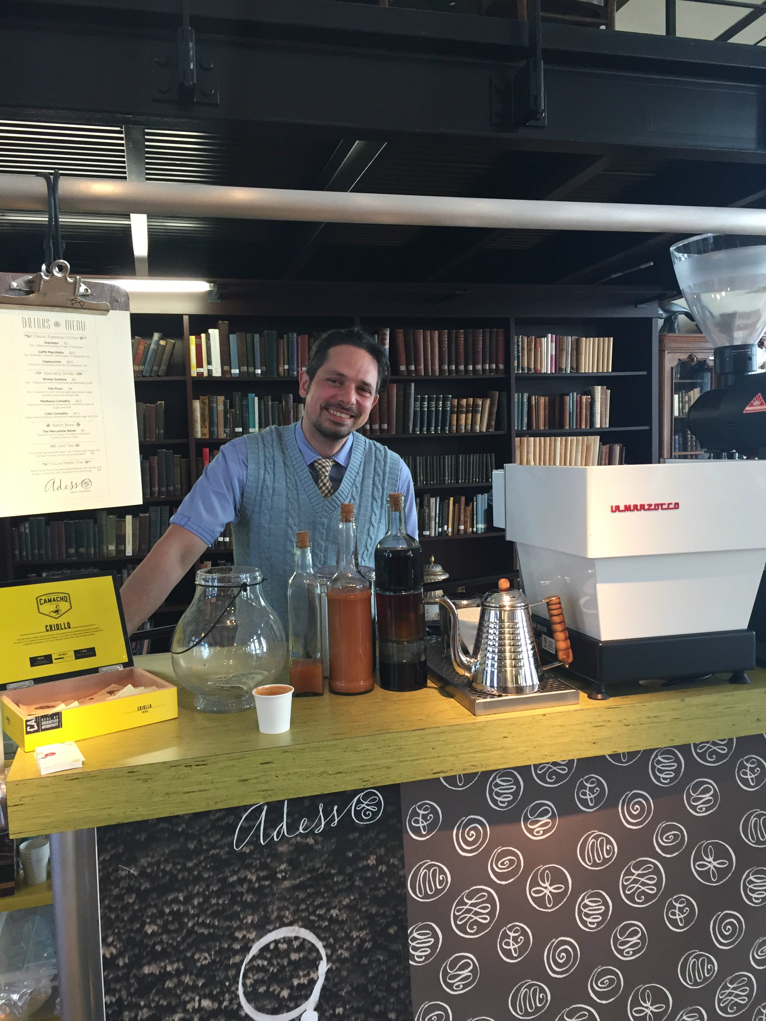 Polly Tried it: Adesso Coffee now has a stand at the Mercantile Library