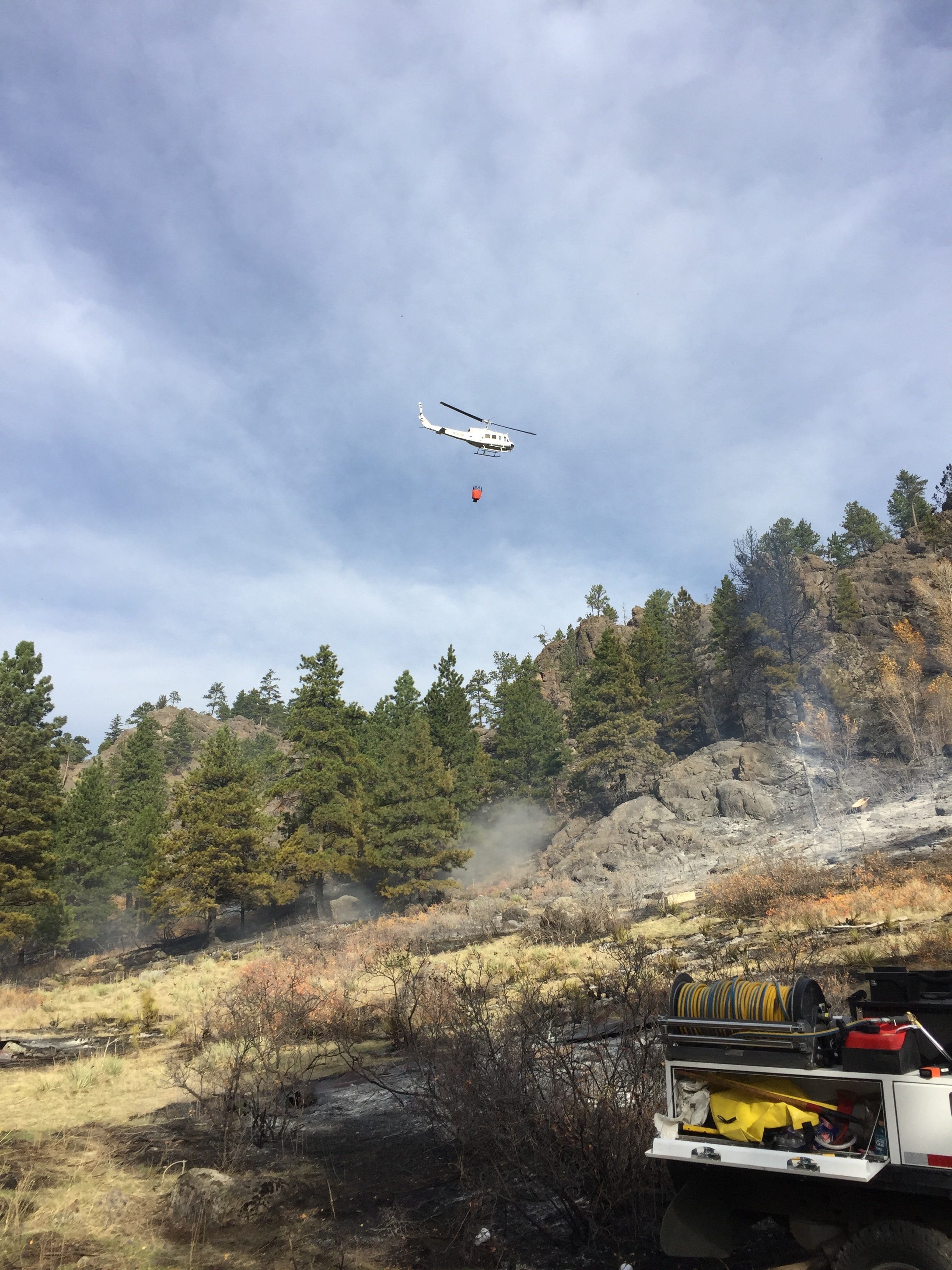 Fire erupts south of Cascade, burns cabin, threatens house