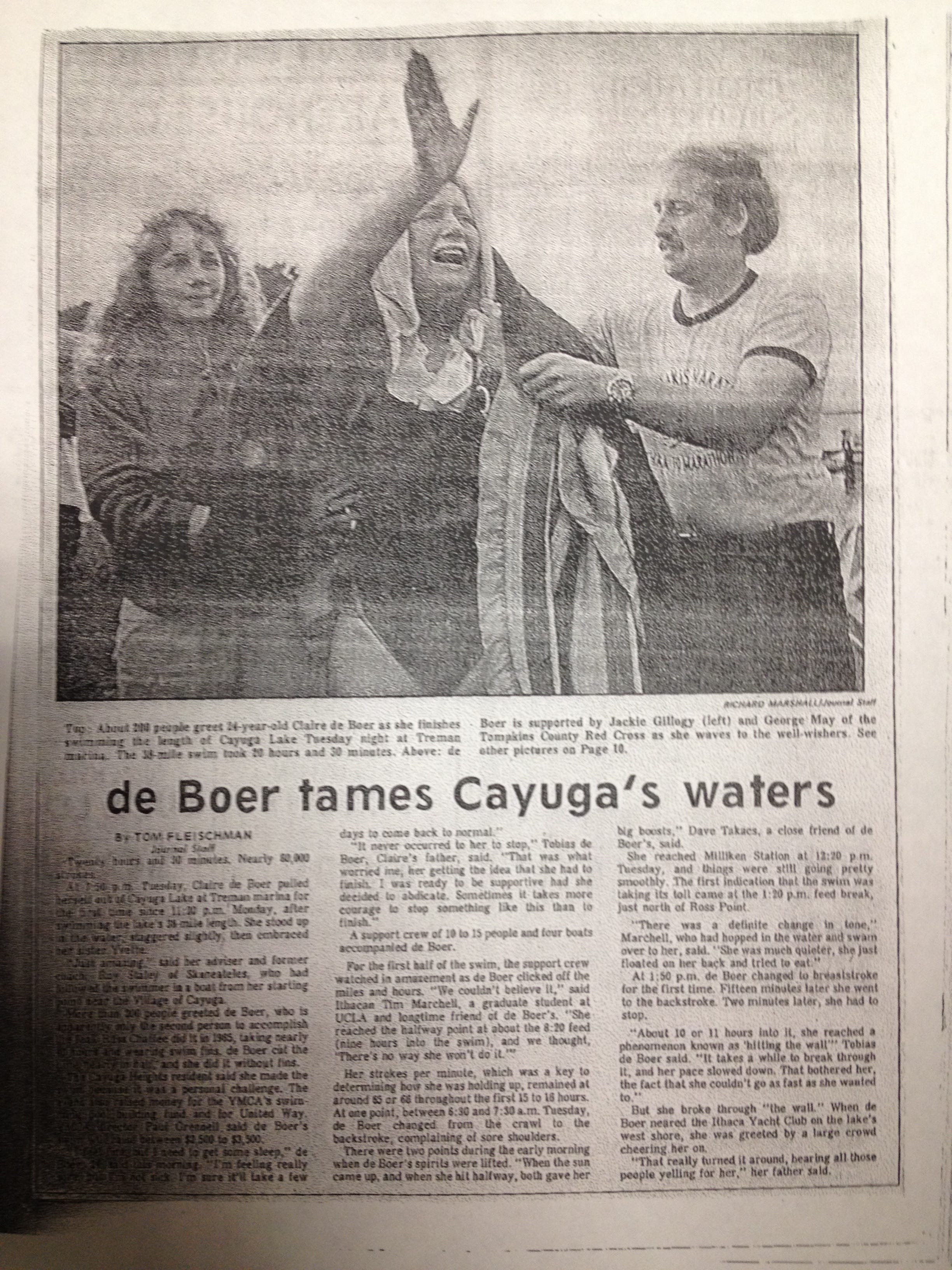 Thirty years ago, Claire de Boer swam into history