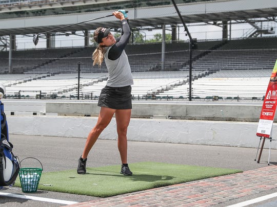 Lexi Thompson shows her driving skills at IMS for Indy Women in Tech