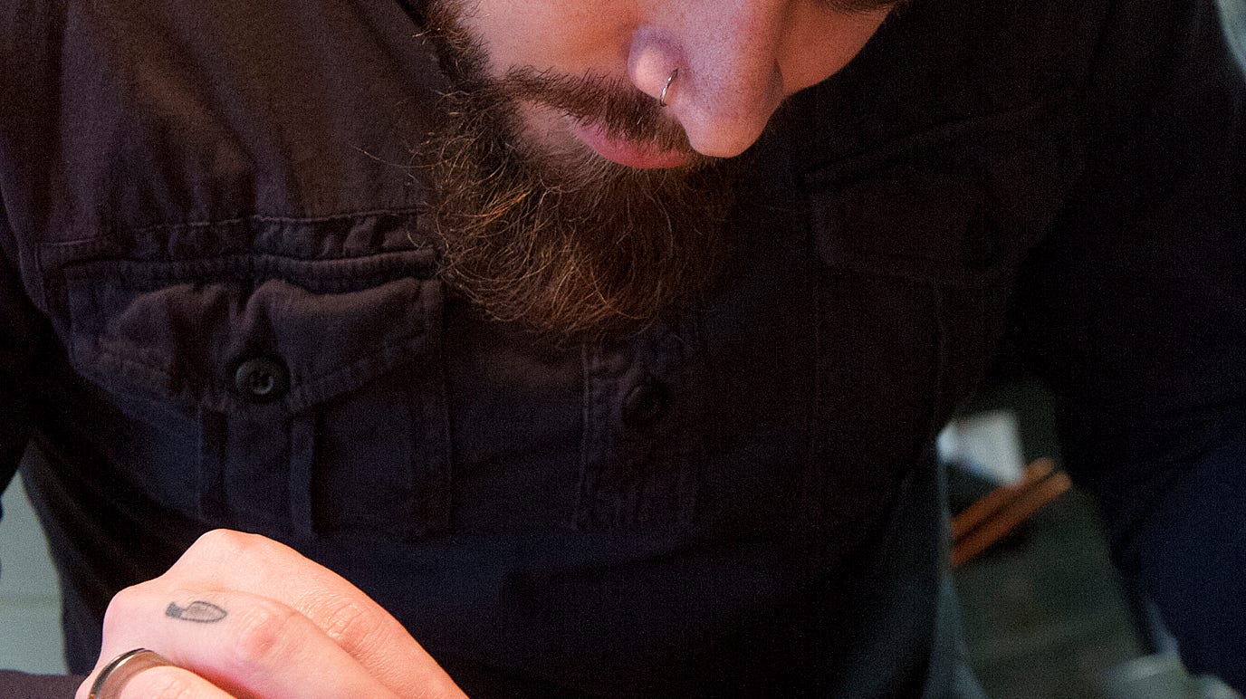 Aaron Manter in the kitchen at Genevieve's