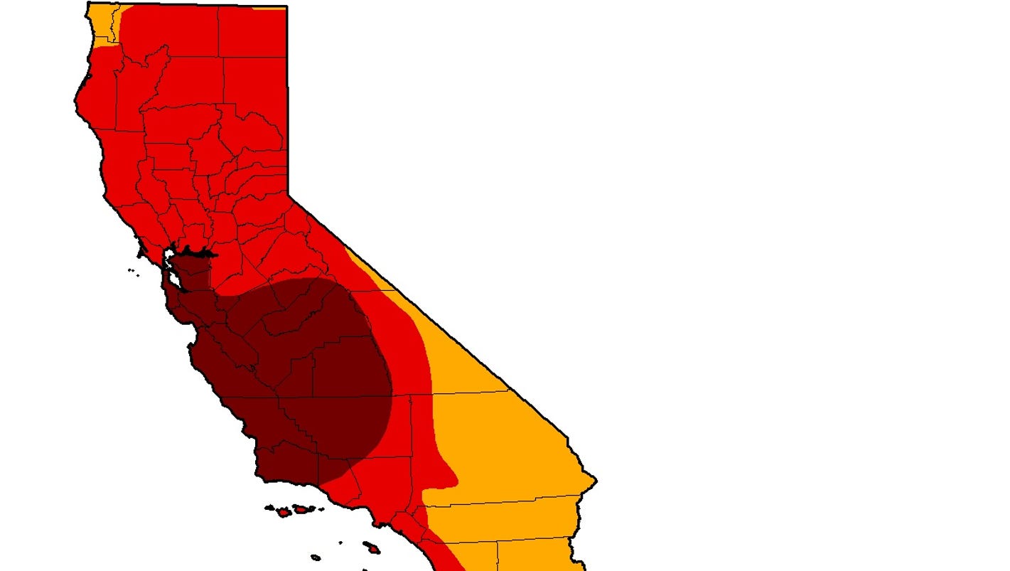 All of Calif. in severe drought for 1st time this century