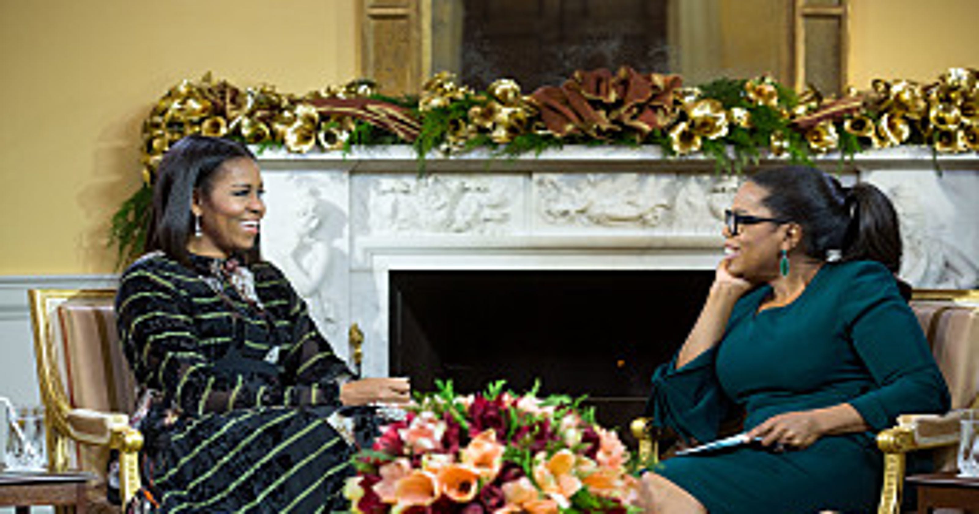 Oprah Winfrey interviews First Lady Michelle Obama on CBS special