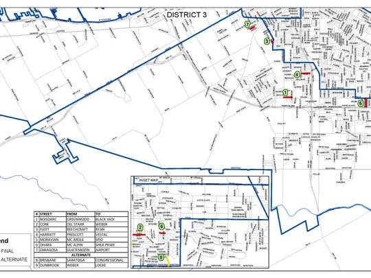 These are the residential streets that will be under construction