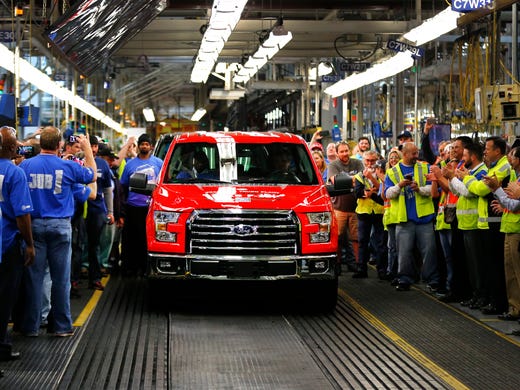 First aluminum-bodied F-150 rolls off assembly line