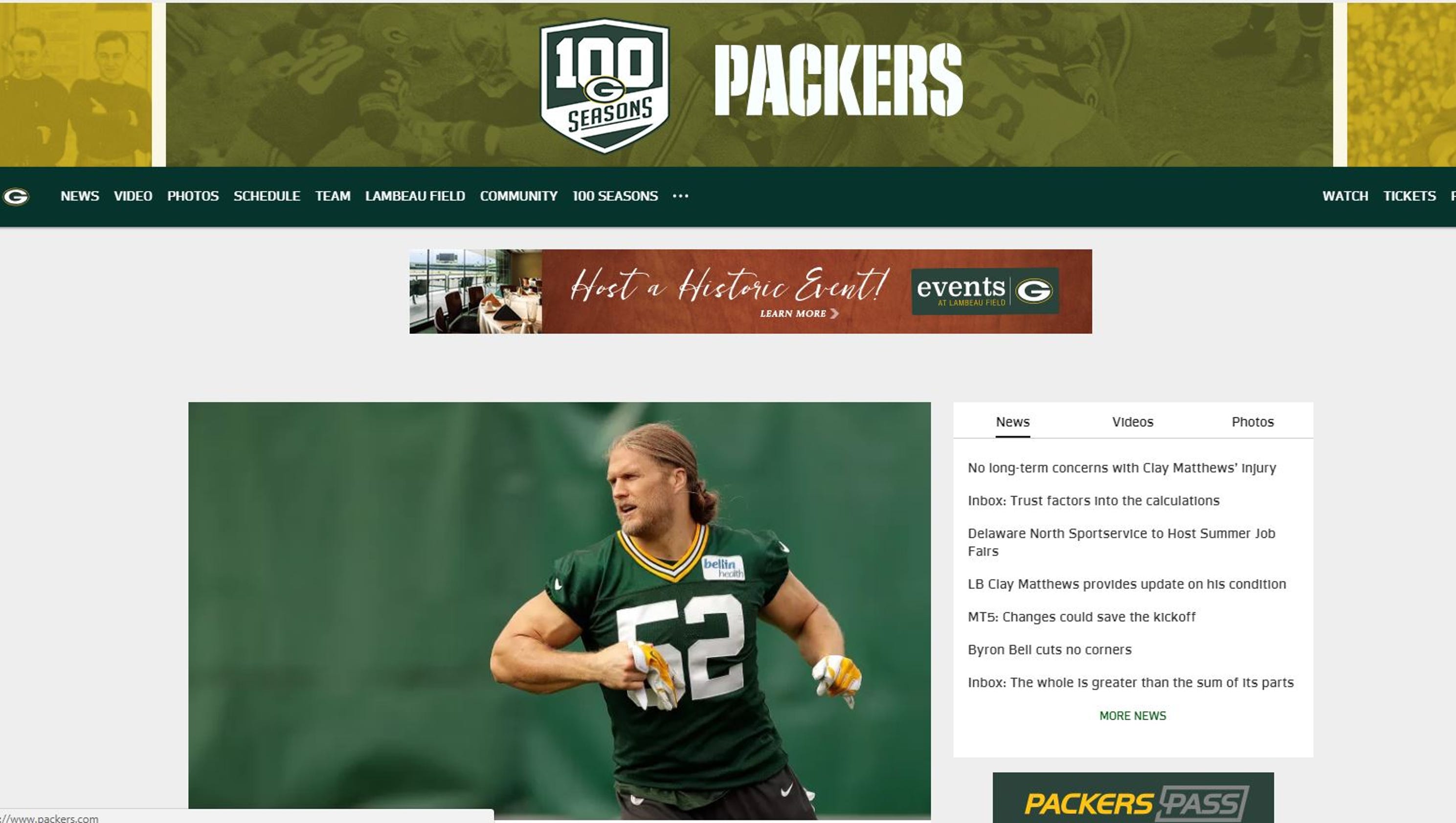 Packers' website adds section on 100 years of football in Green Bay