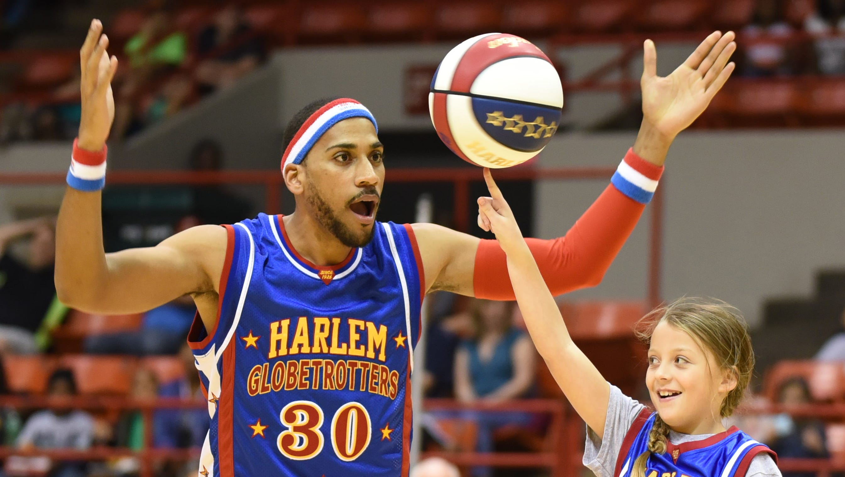Harlem Globetrotter Zeus McClurkin, playing Monday in Sioux Falls ...