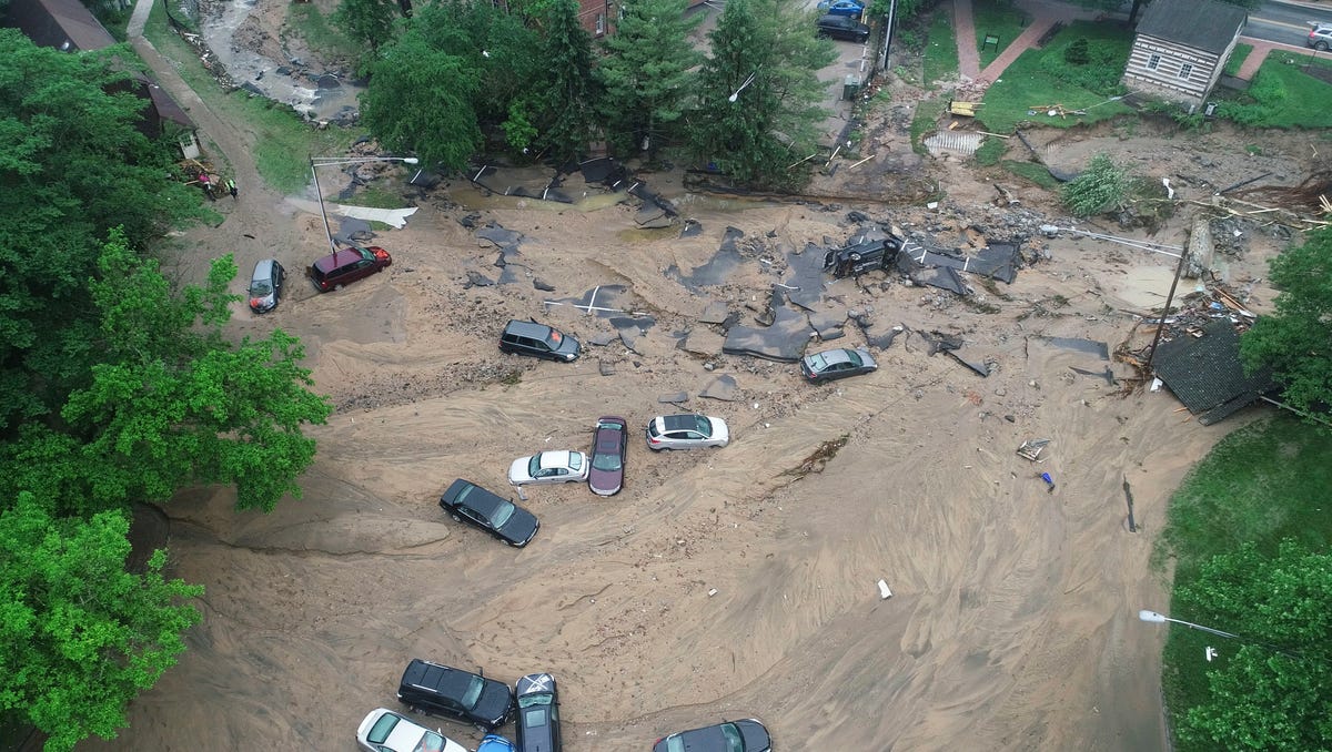 Flash flood devastates historic Maryland town