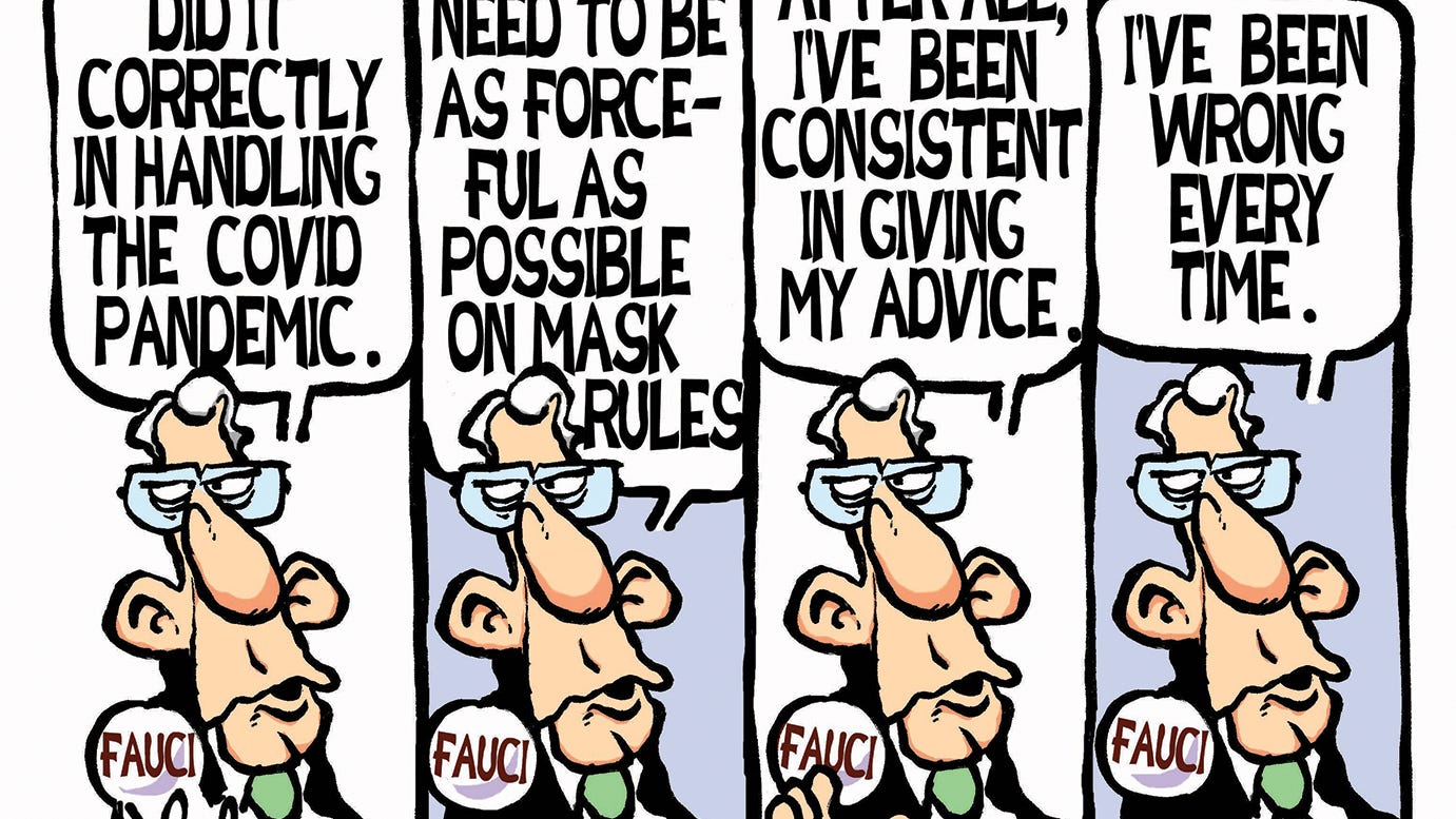 Weatherford cartoon: Dr. Fauci wrong