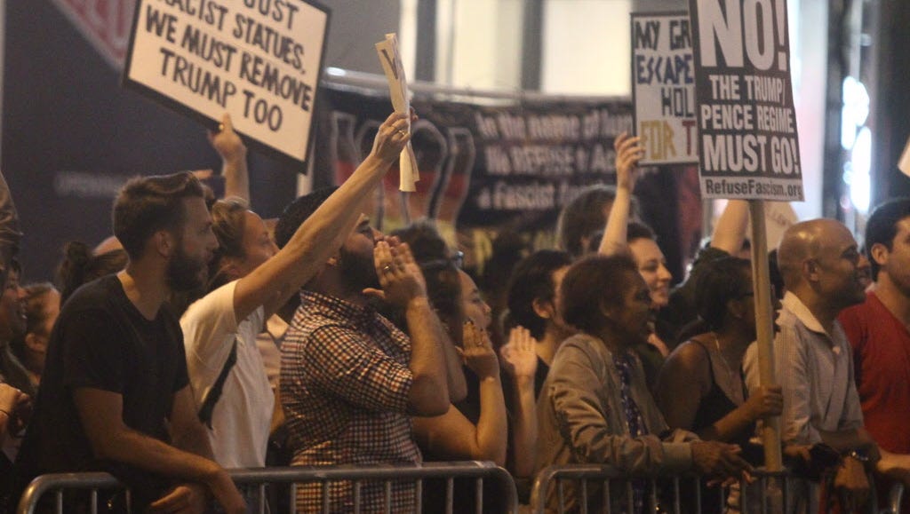 Protesters face off again outside Trump Tower