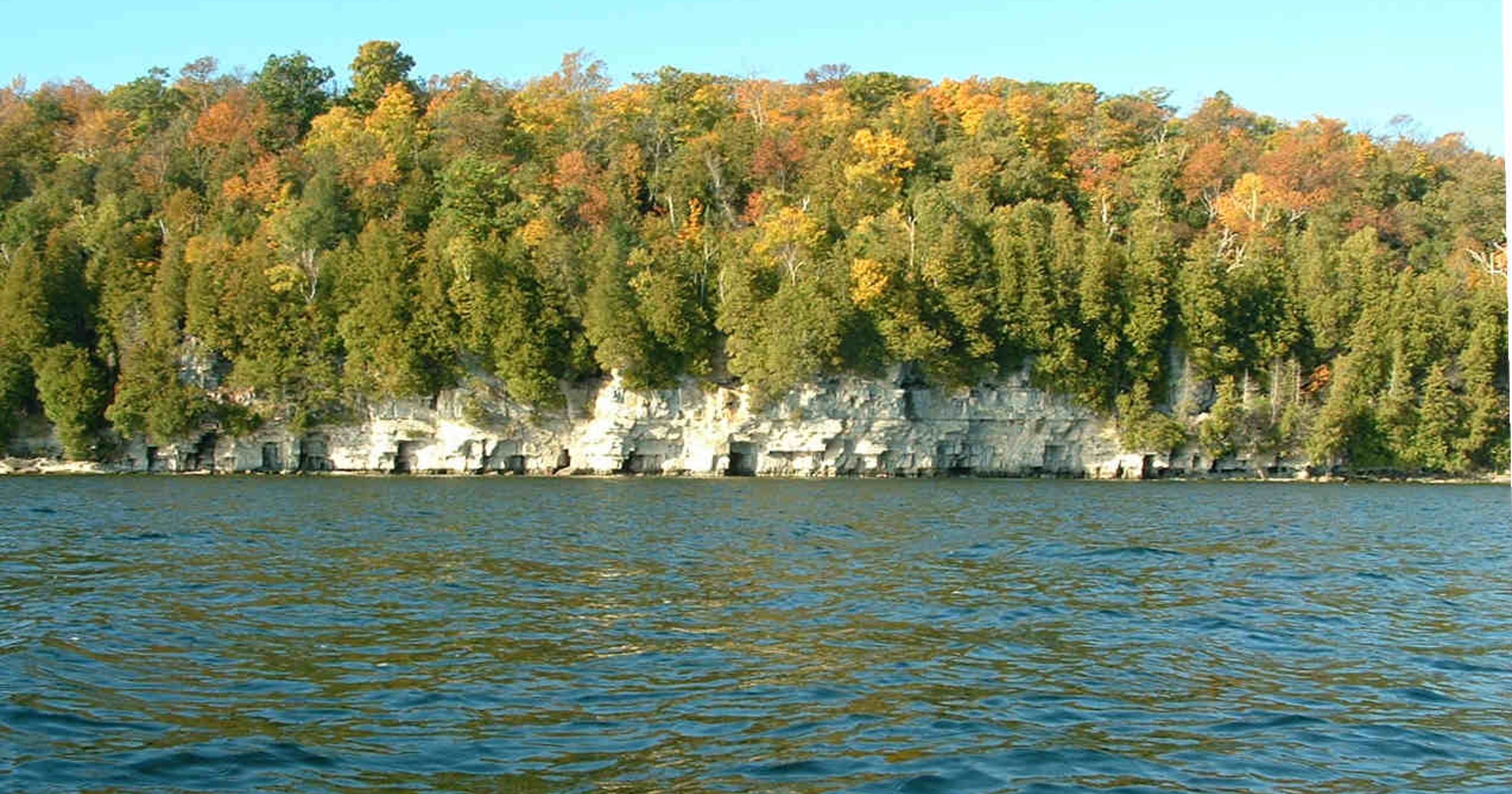 Historic paintings along Gills Rock bluffs endangered