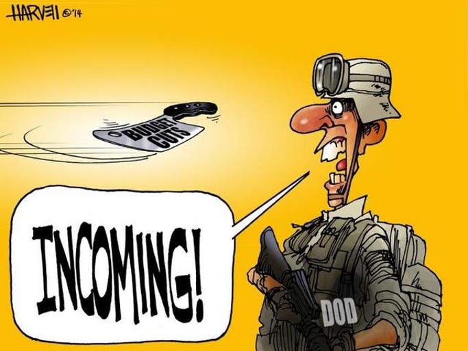 Editorial cartoons on military