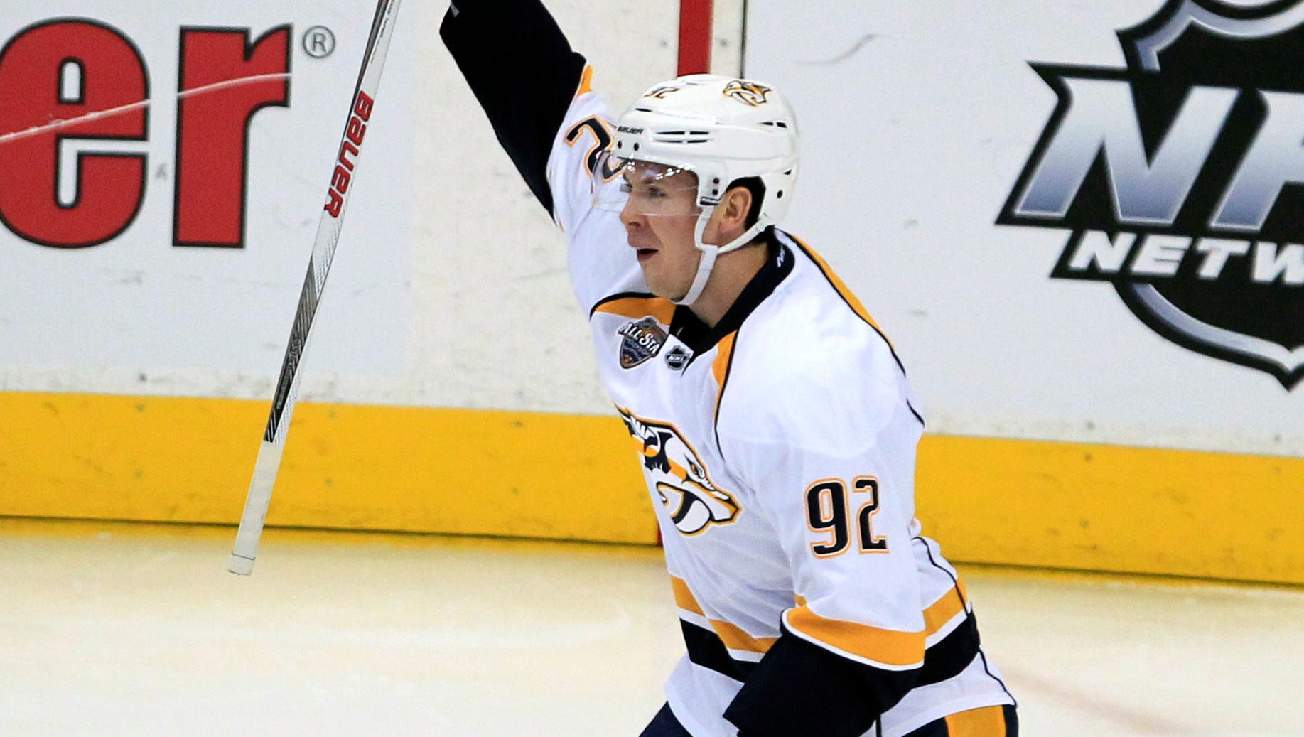 Ryan Johansen scores on his first shot as a Nashville Predator