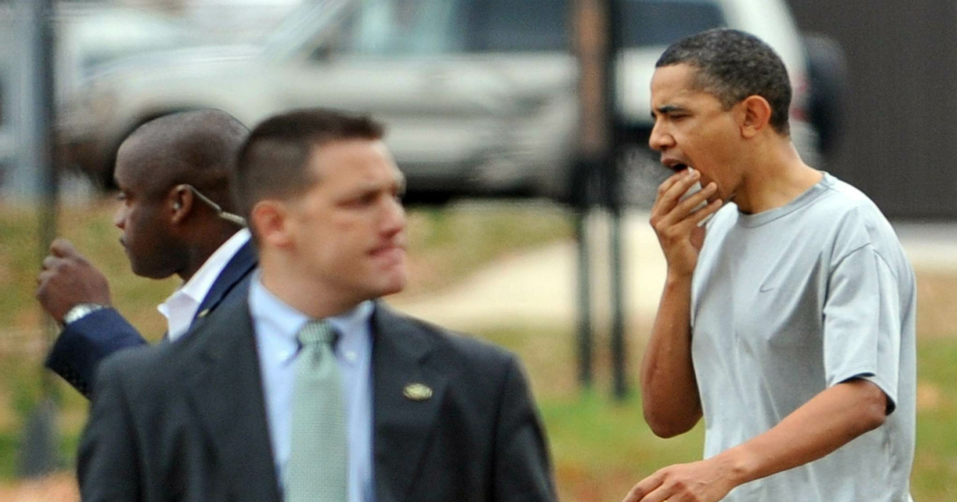Meet the man who elbowed Obama during game