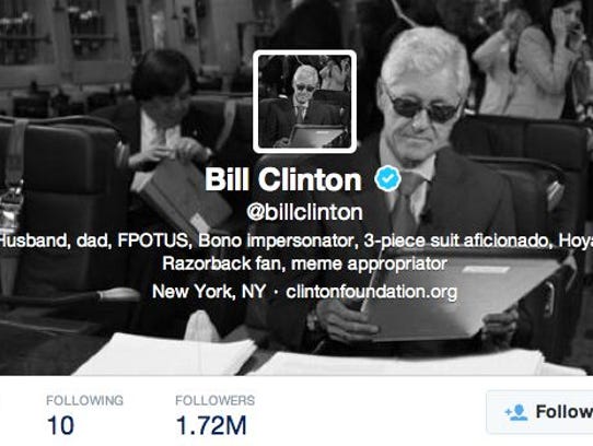 Bill Clinton copies Hillary meme in Twitter pic