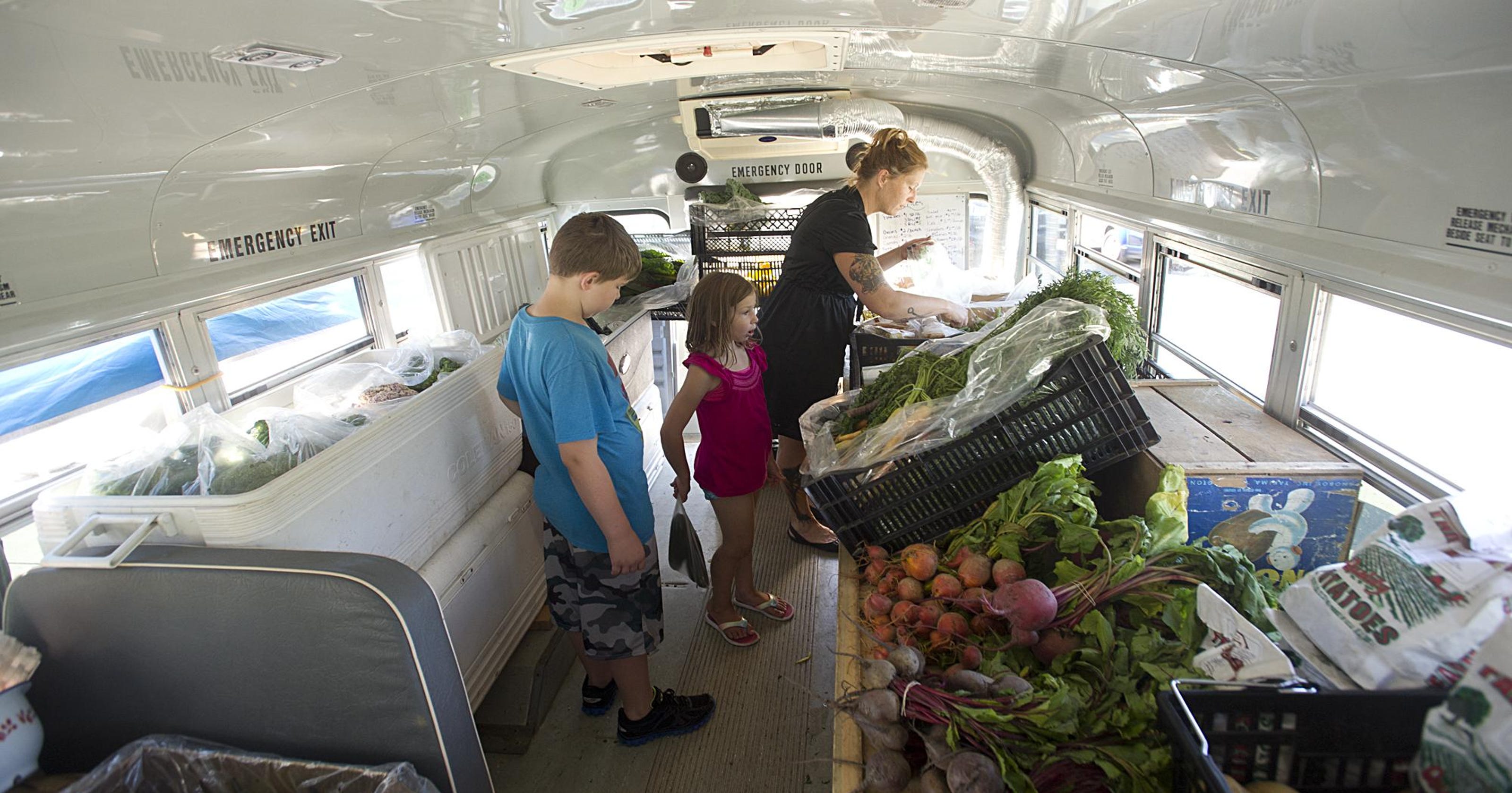 Fresh market bus provides produce to local areas