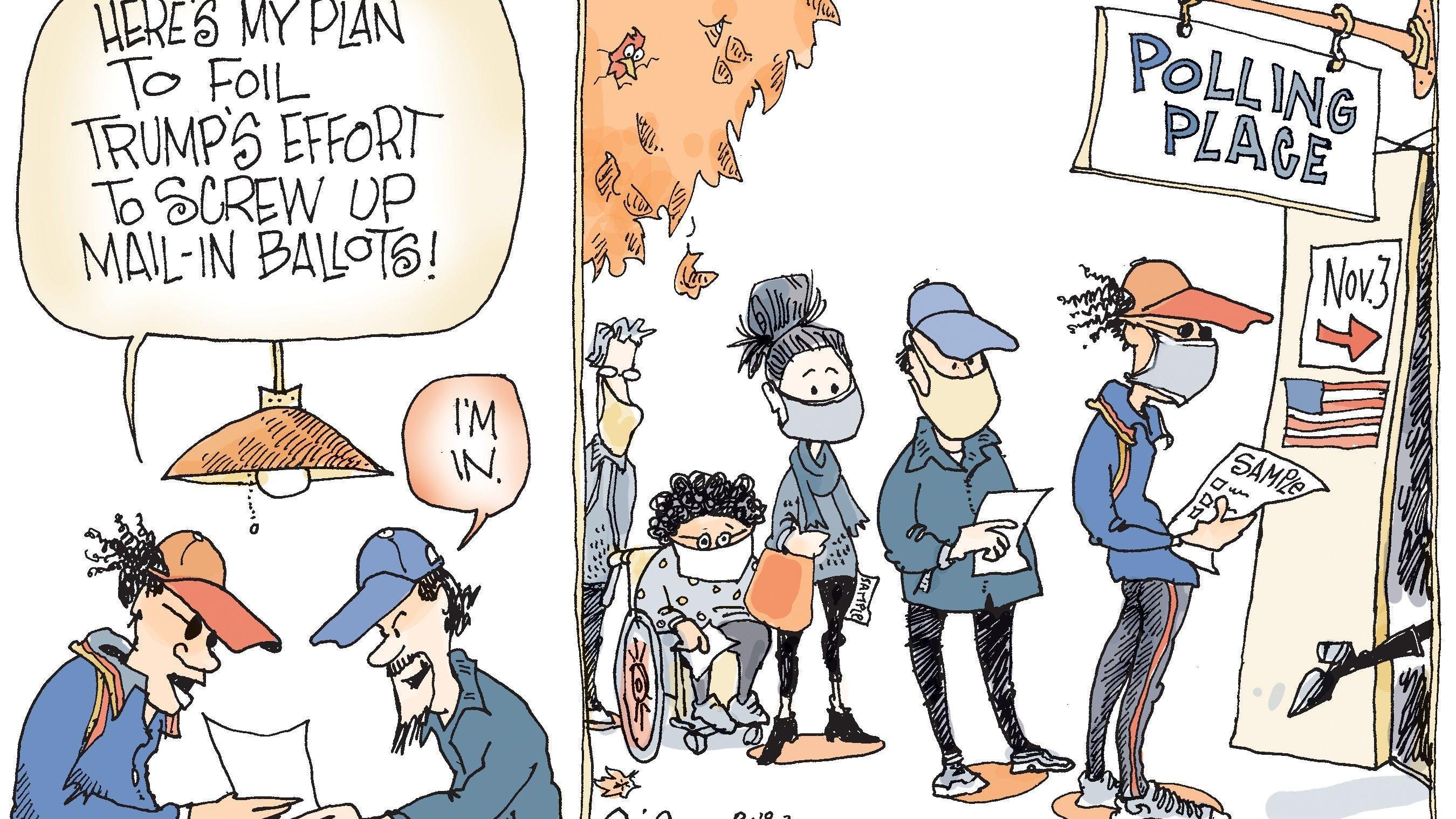 Editorial cartoon: Mail-in voting