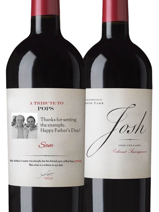 Custom wine labels for Father's Day from Josh Cellars