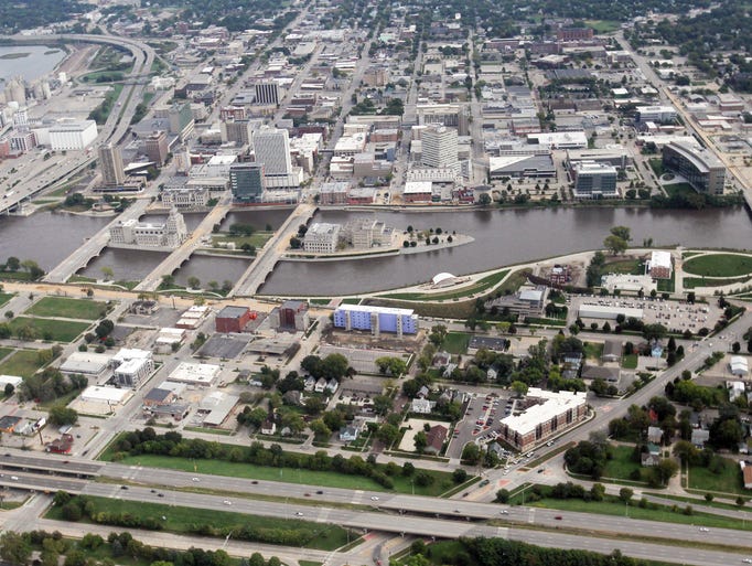 Photos: Aerial view of Cedar River in Cedar Rapids
