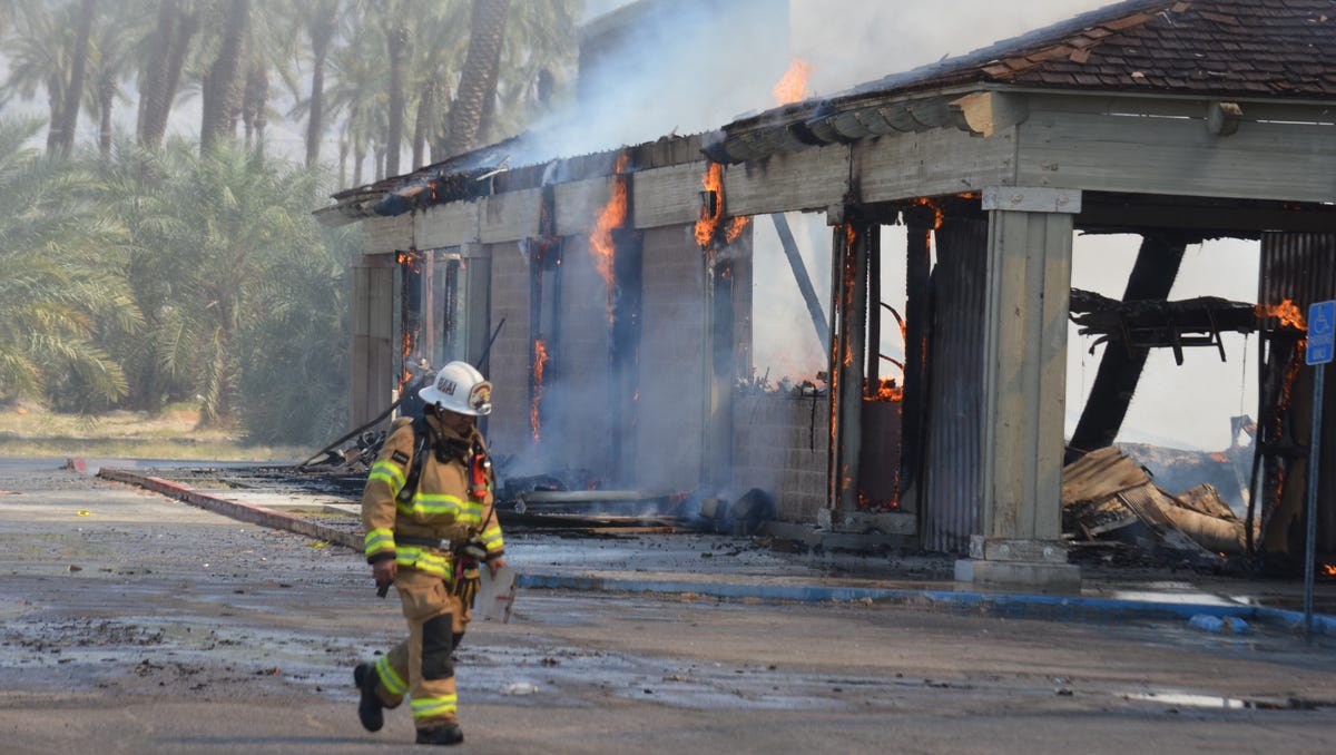 Indio building destroyed in 3-alarm fire