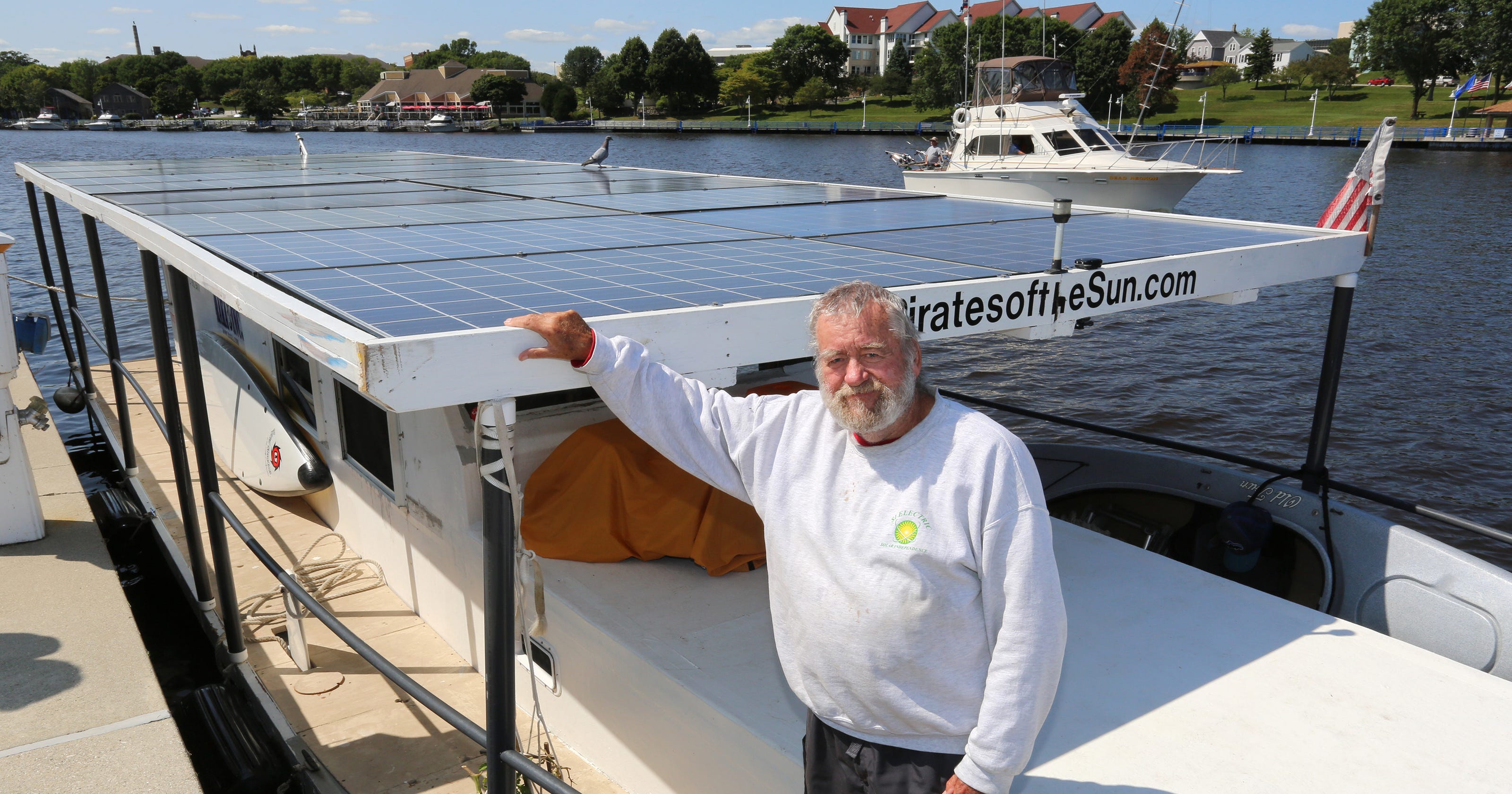 Solar-powered boat stops in Sheboygan
