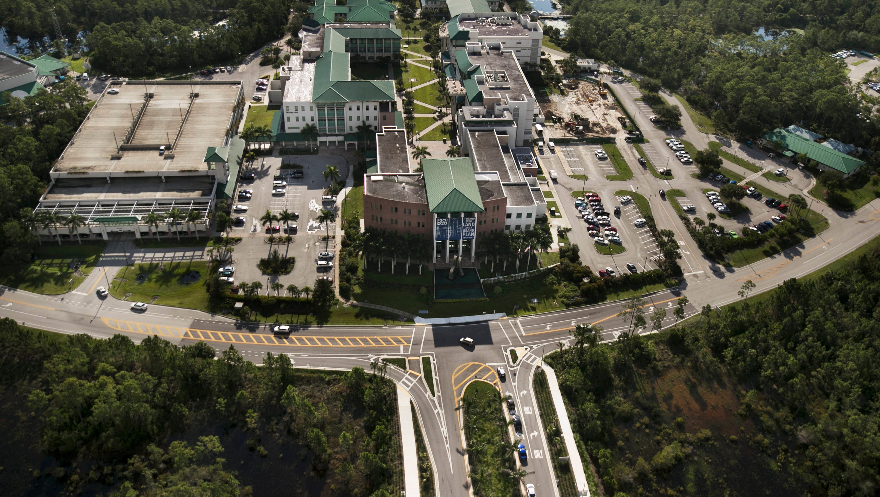 A 2017 birds eye view of the FGCU campus