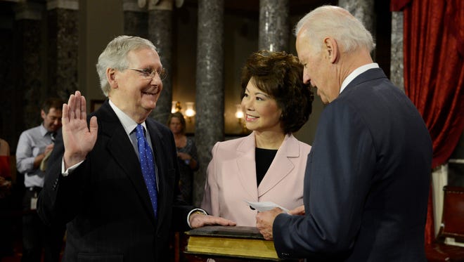 Joe Biden and Mitch McConnell: Republican Senate could block agenda Joe Biden and Mitch McConnell: Republican Senate could block agenda