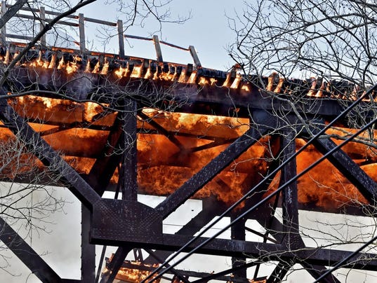 Fire engulfs railroad trestle bridge in Lancaster County