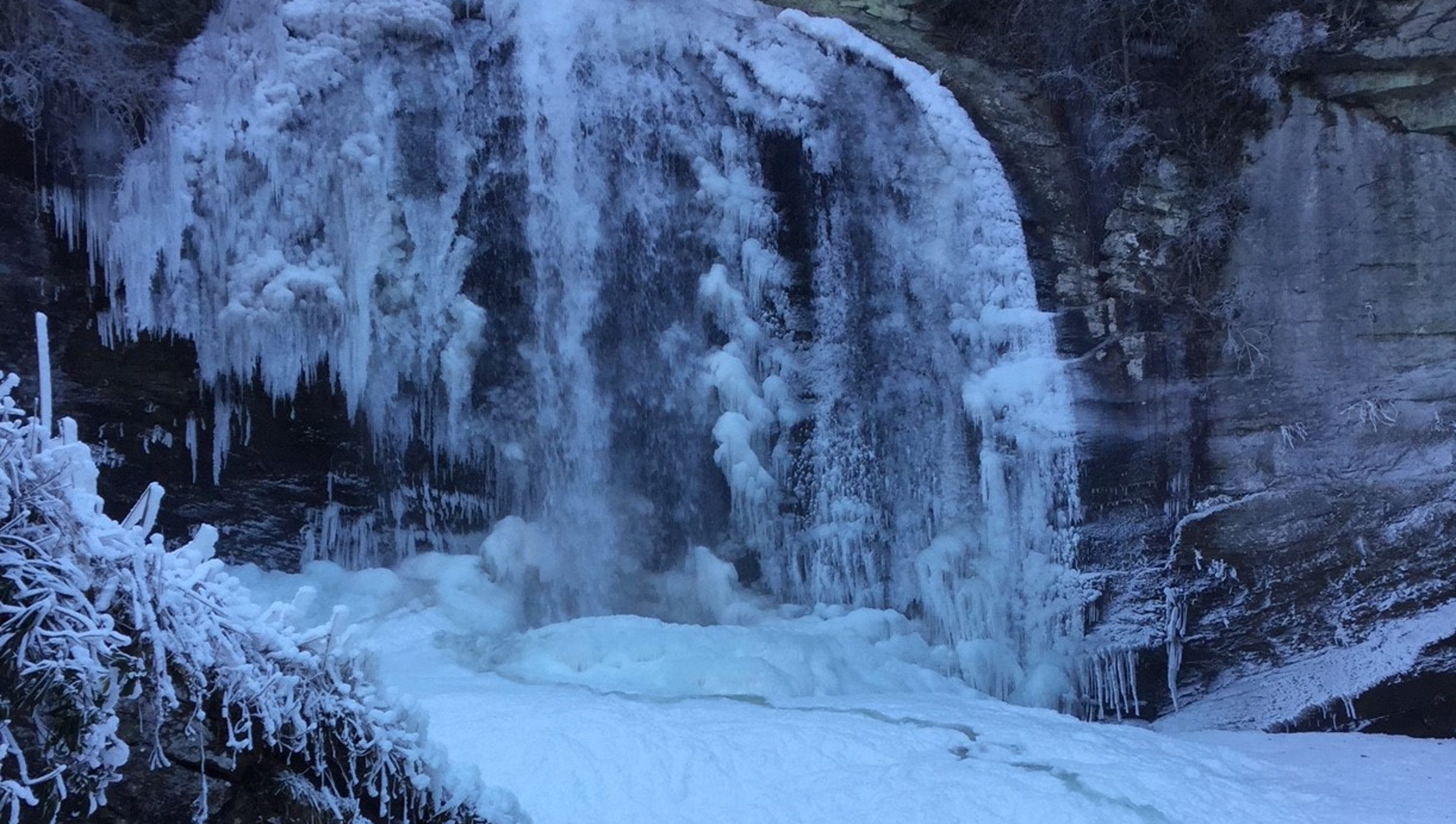 Frozen waterfalls: Deep freeze across Western North Carolina stops flow