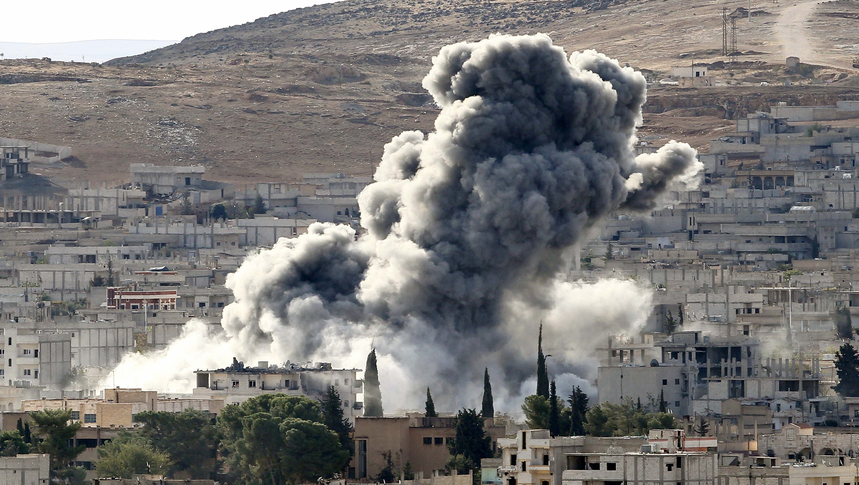 French warplanes 'totally destroyed' Islamic State camp in Syria.