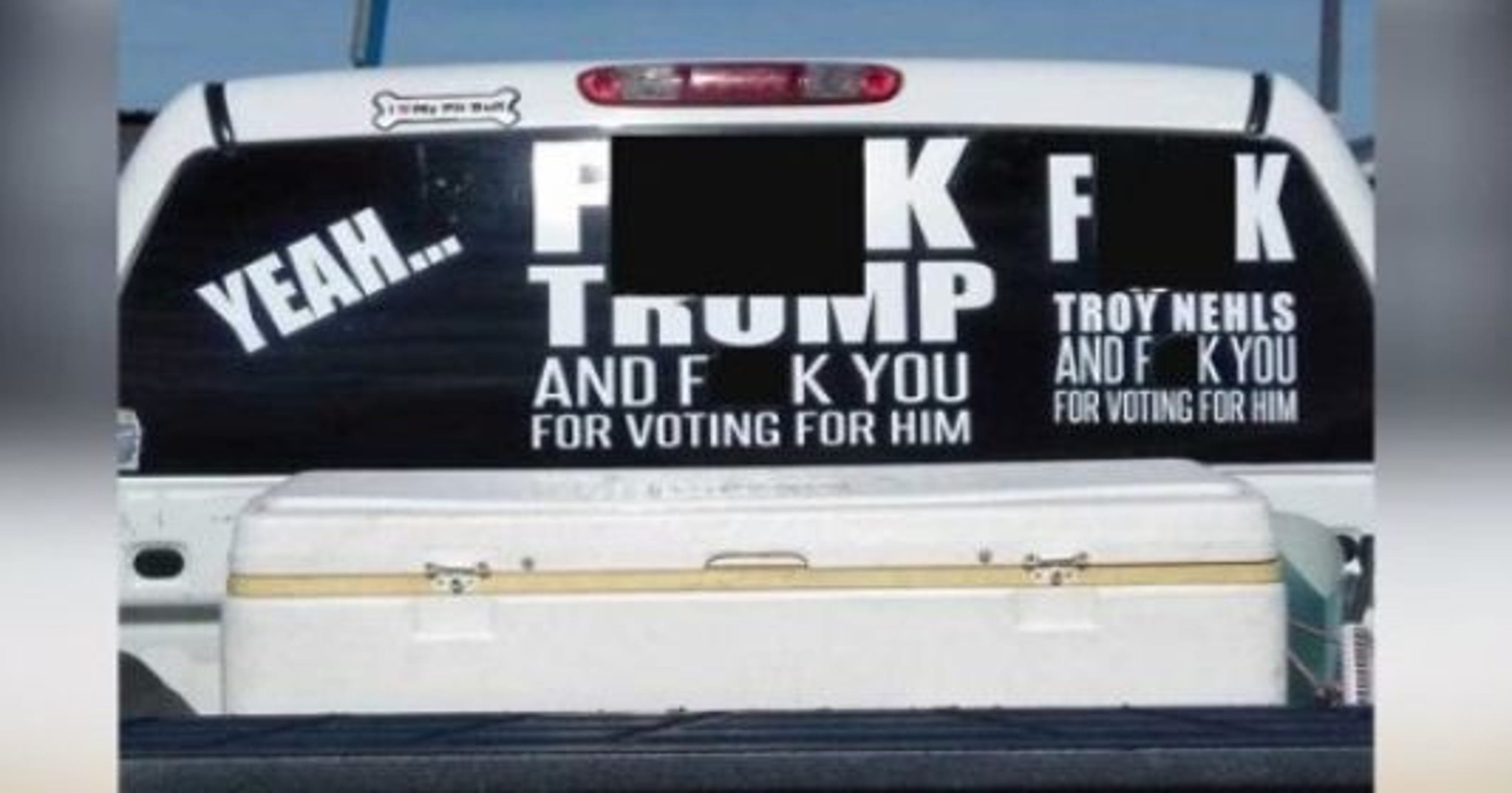 ‘F--- Trump’ bumper sticker comes with its own phony sticker shock