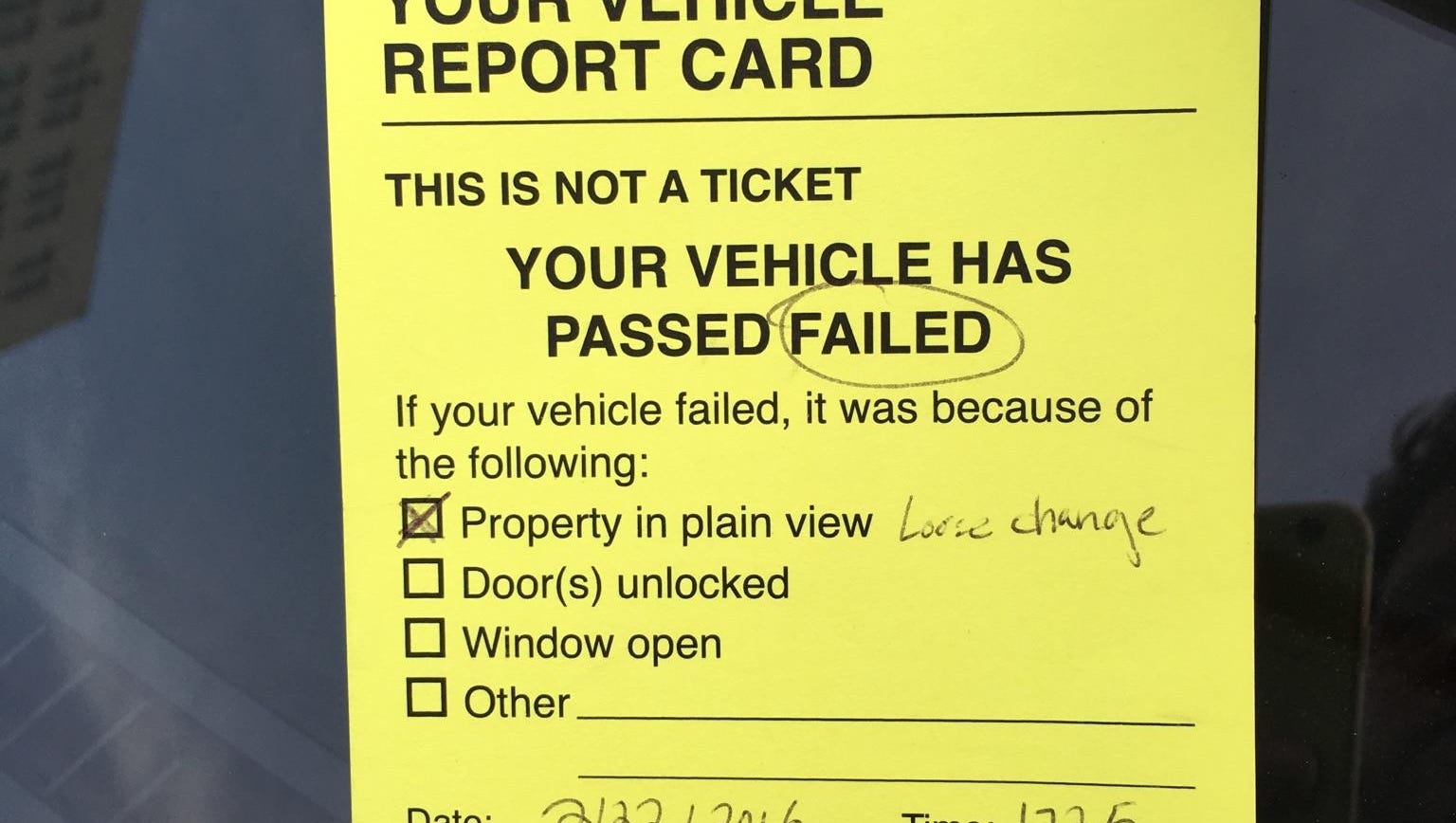 Letter | Police notes on cars tip off thieves
