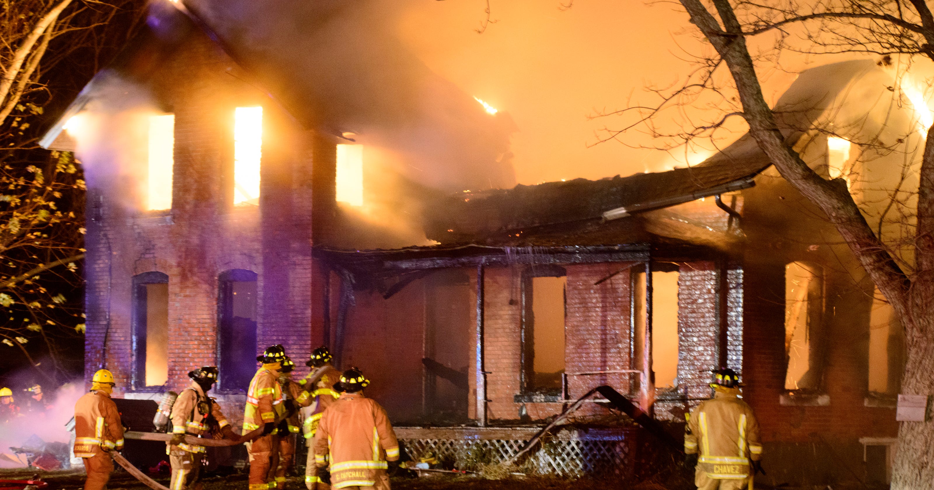 Fire engulfs house near Rocky Ridge