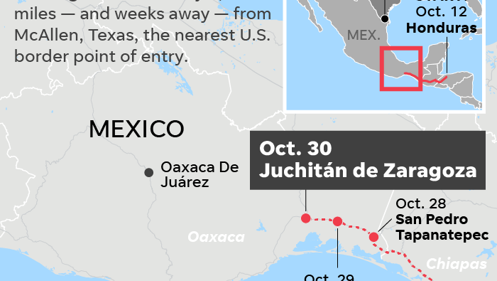 Migrant caravan departs Mexico City as new caravans merge together