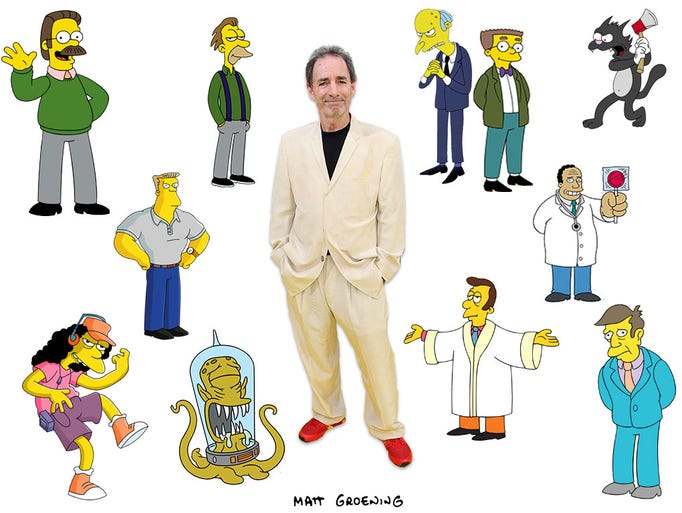 A guide to Shearer's 'Simpsons' characters
