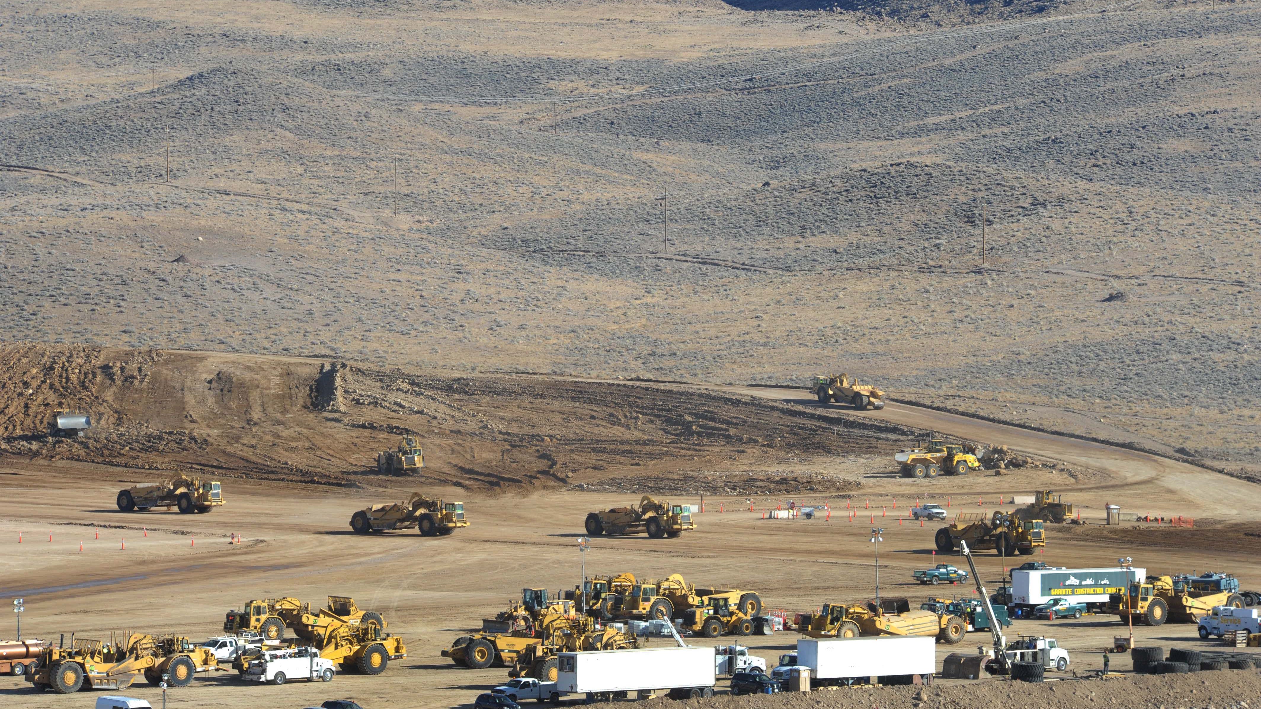 Construction is ramping up at Tesla's Nevada gigafactory site