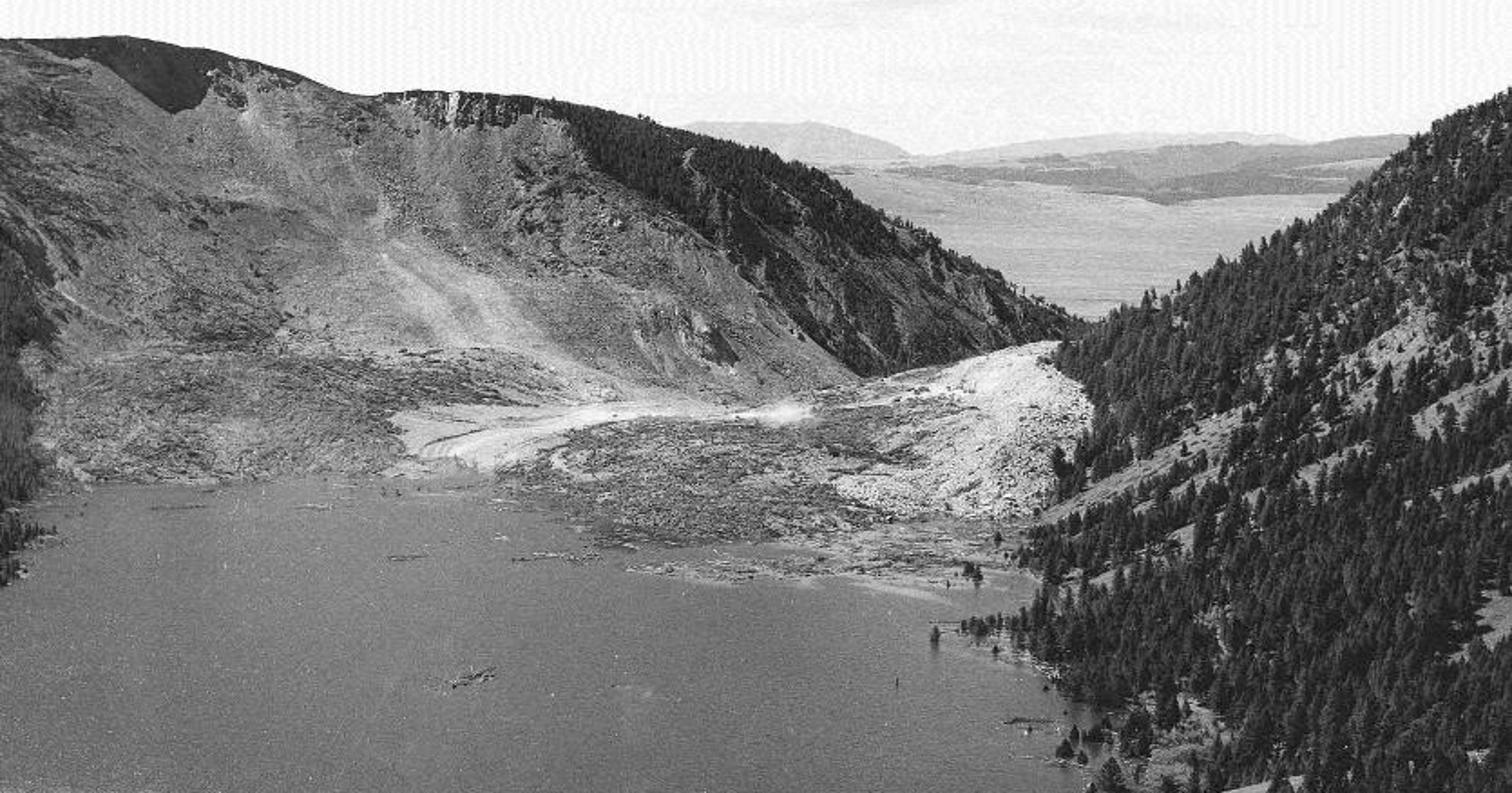 The lake created by a quake