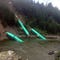 Train derailment spills Boeing 737 fuselages into river