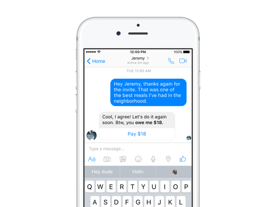 Facebook Messenger makes it easier to get your friends to pay up