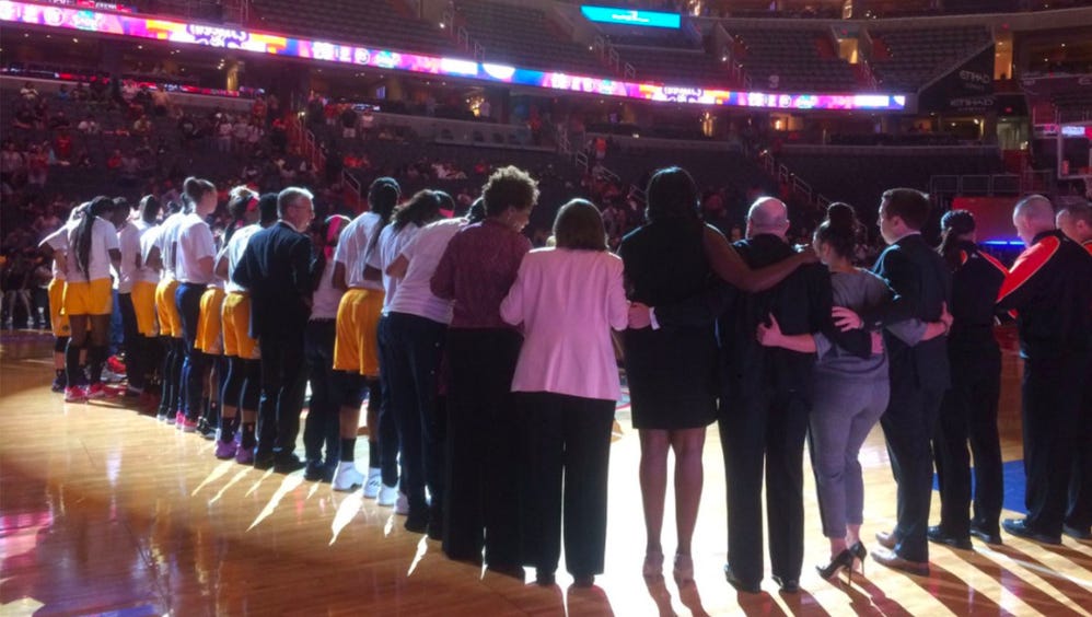 WNBA's LA Sparks, Washington Mystics unite for Charlottesville victims