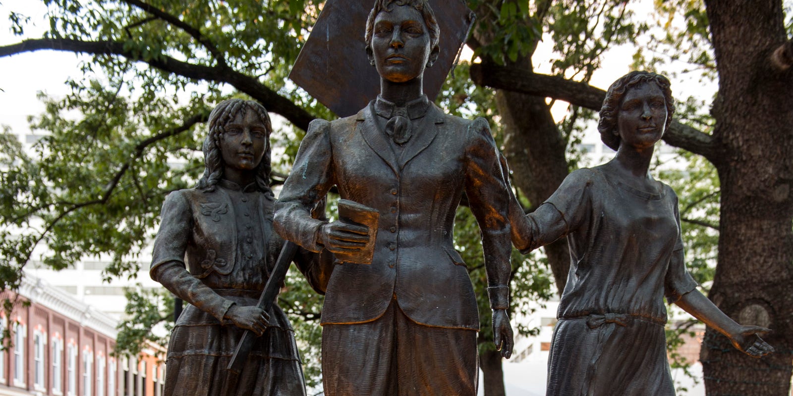 Midterm Elections: Suffragettes statue covered in 'I voted' stickers