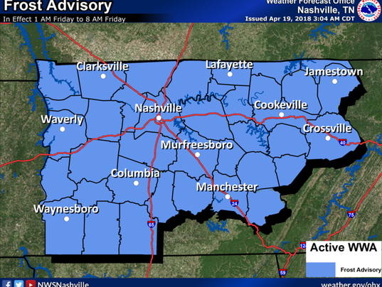 Nashville weather: Another frost expected to hit Middle Tennessee ...