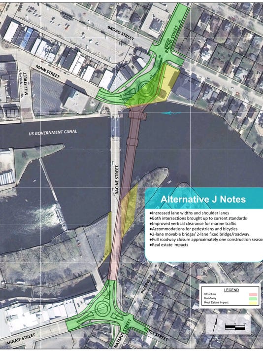 Menasha bridge plan features two roundabouts