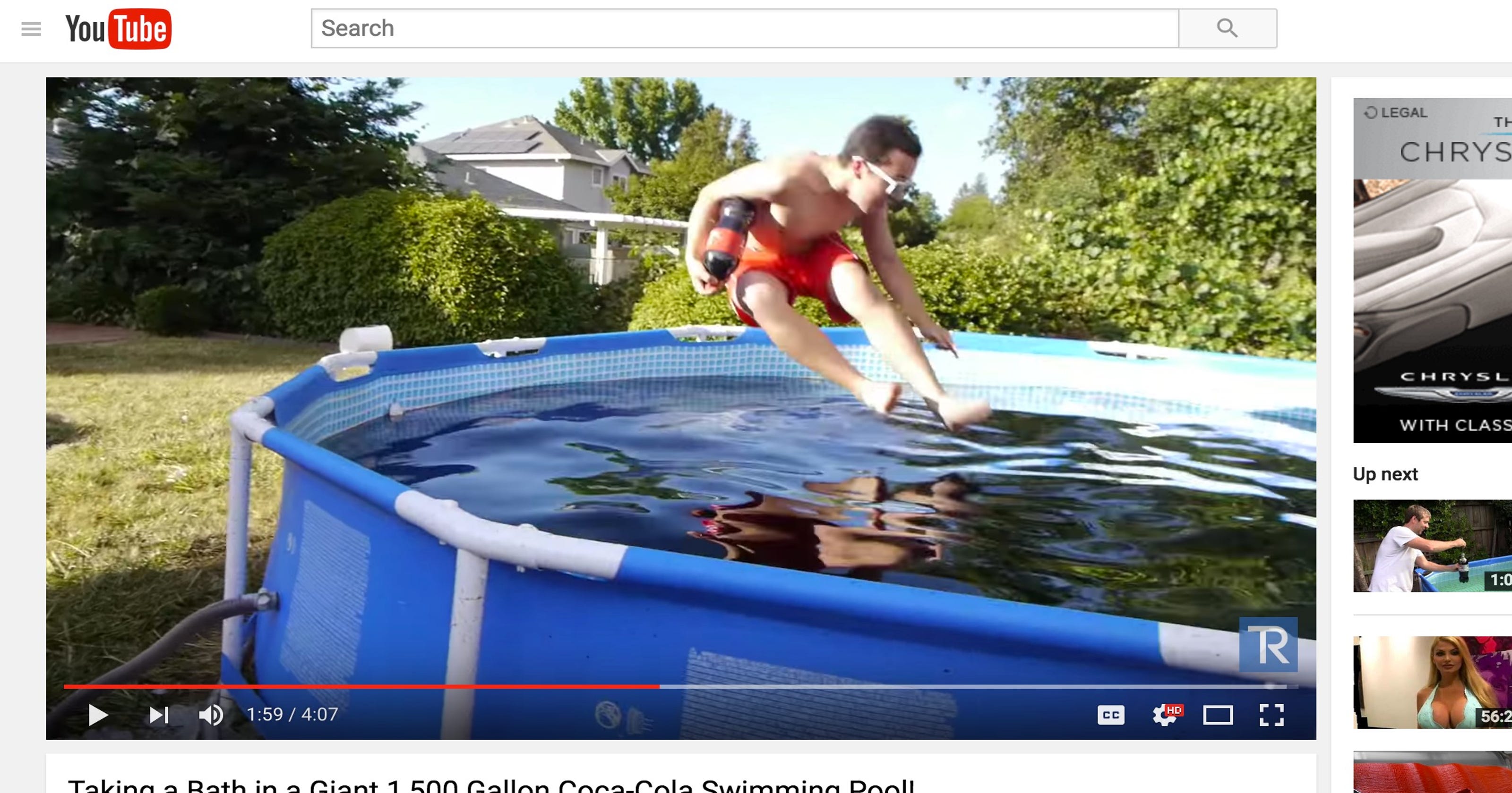 Feast your eyes on a pool filled with Coke and Mentos