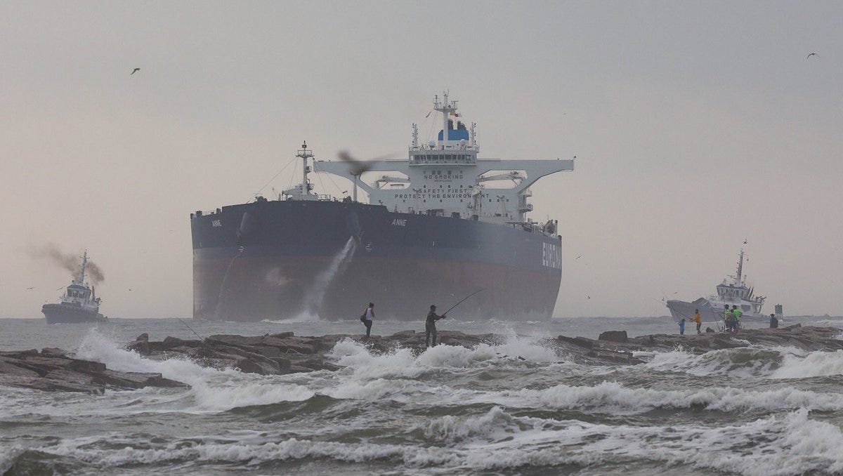 Massive tanker's arrival in South Texas makes history