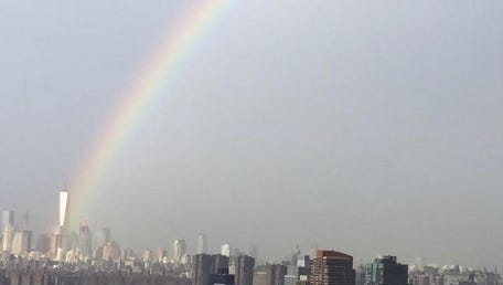 Photos: Rainbow appears from World Trade Center on eve of 9/11