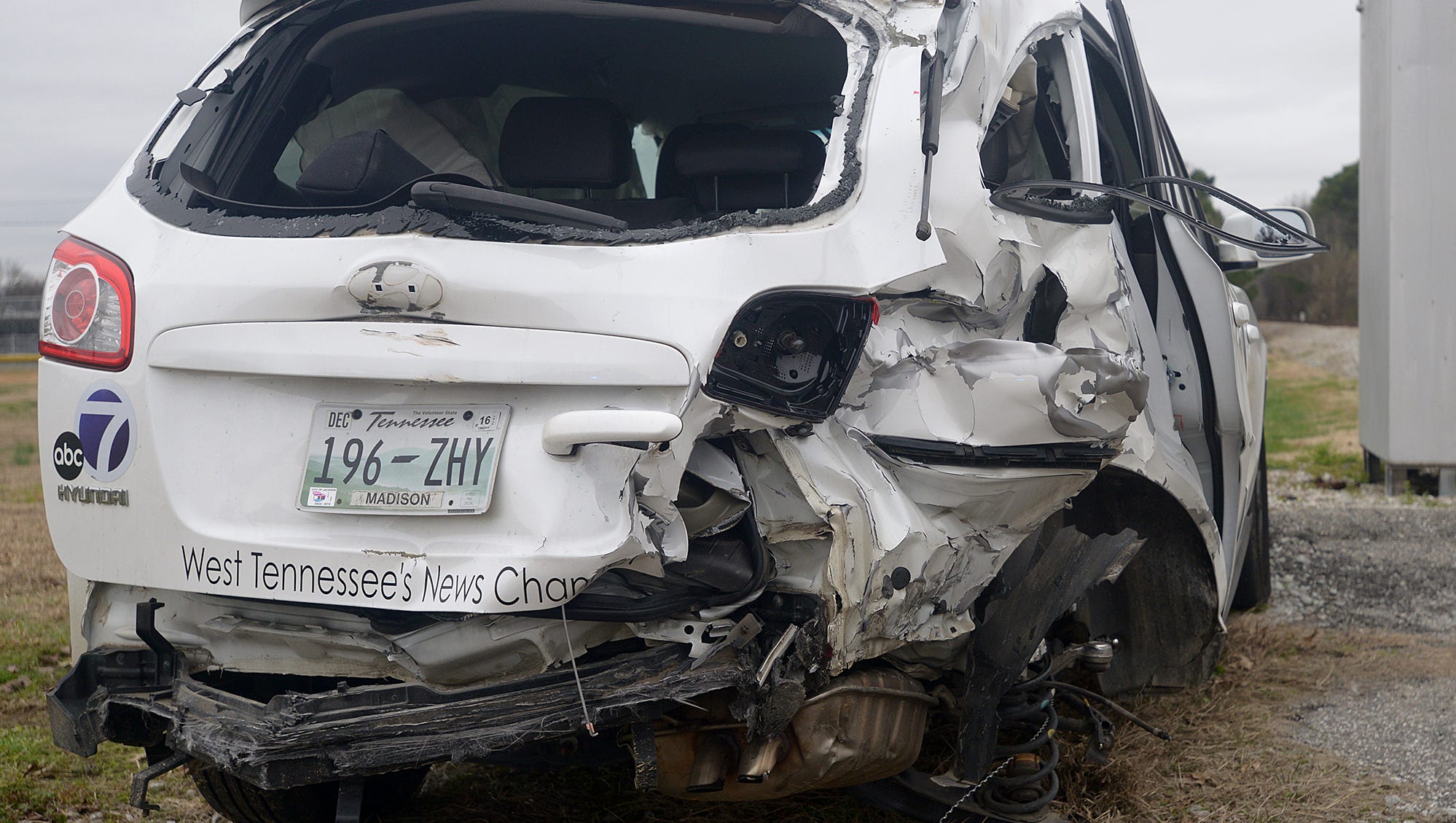WBBJ van hit by train