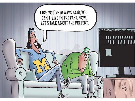 Michigan vs. Michigan State football cartoon caption contest winner