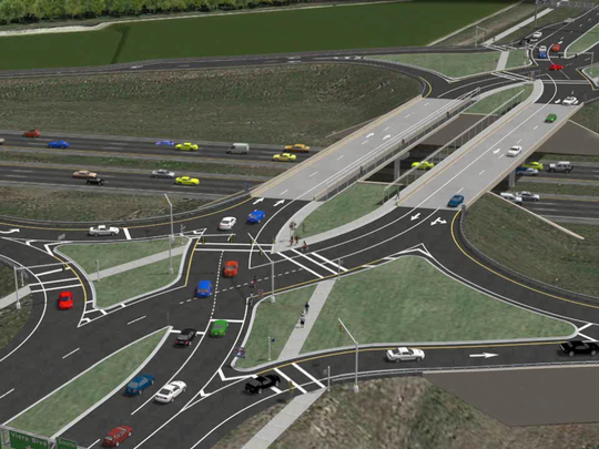 Viera Boulevard 'diverging diamond' I-95 interchange nearly half done